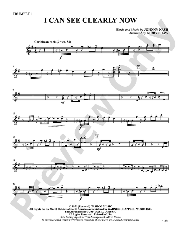 I Can See Clearly Now: Trumpet 1: Trumpet 1 Part - Digital Sheet Music ...