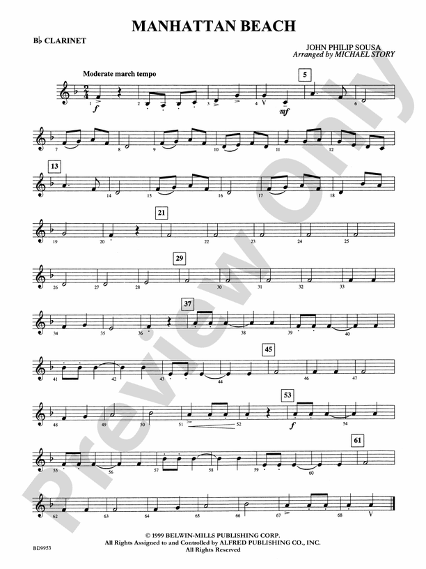 Manhattan Beach: 1st B-flat Clarinet: 1st B-flat Clarinet Part ...