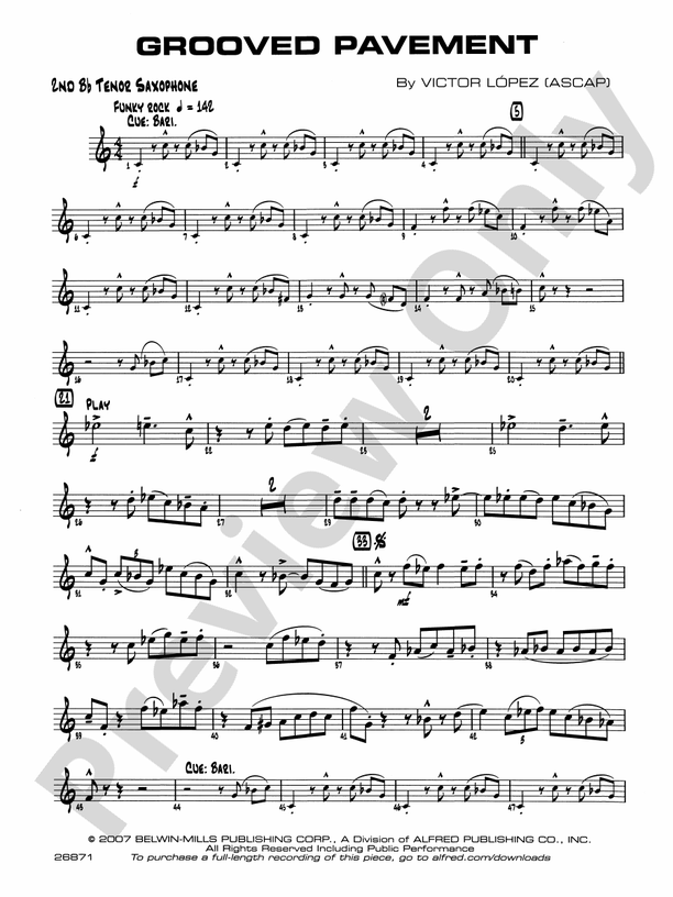 Grooved Pavement: 2nd B-flat Tenor Saxophone: 2nd B-flat Tenor ...