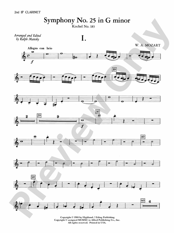 Mozart's Symphony No. 25 in G Minor, 1st & 2nd Movements: 2nd B-flat ...