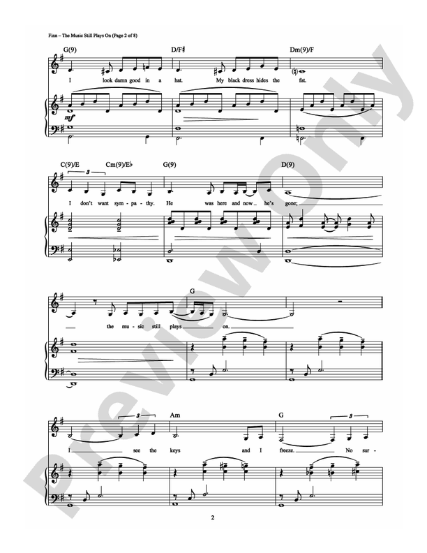 The Music Still Plays On: Piano/Vocal/Chords: William Finn - Digital Sheet Music Download