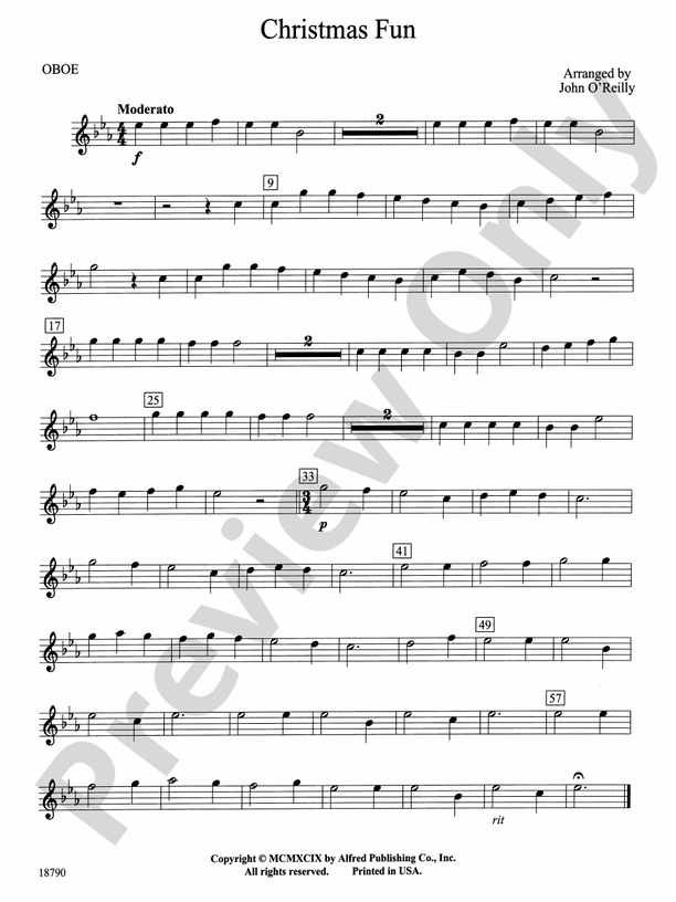 Christmas Fun: Oboe: Oboe Part - Digital Sheet Music Download