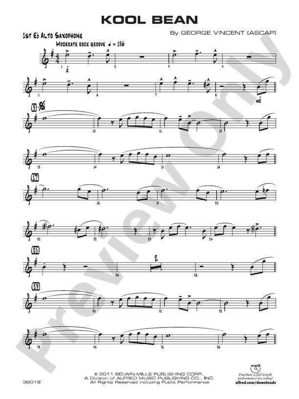 Kool Bean: E-flat Alto Saxophone: E-flat Alto Saxophone Part - Digital ...