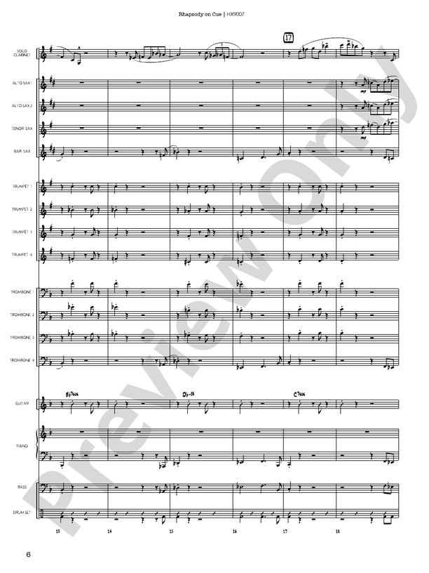 Rhapsody on Cue: Jazz Ensemble Conductor Score & Parts: Ryan Fraley ...