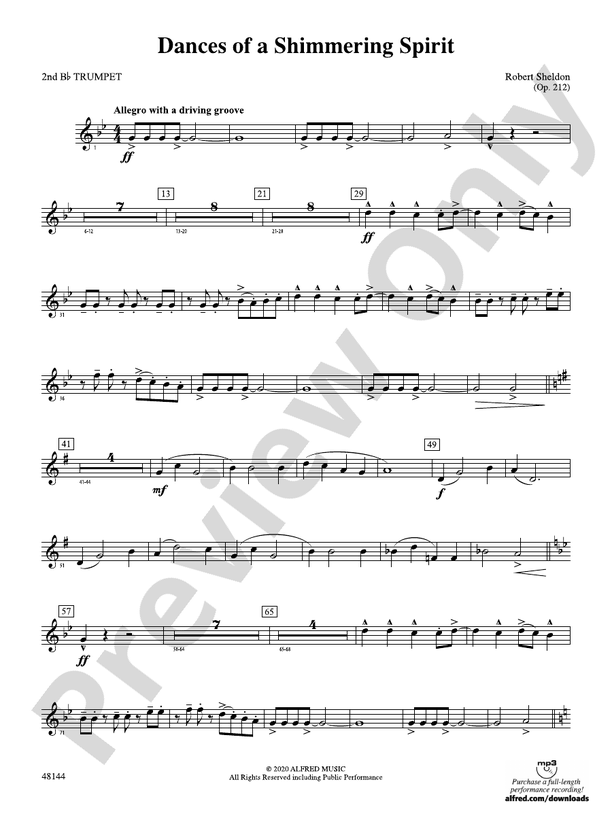 Dances of a Shimmering Spirit: 2nd B-flat Trumpet: 2nd B-flat Trumpet Part - Digital Sheet Music ...