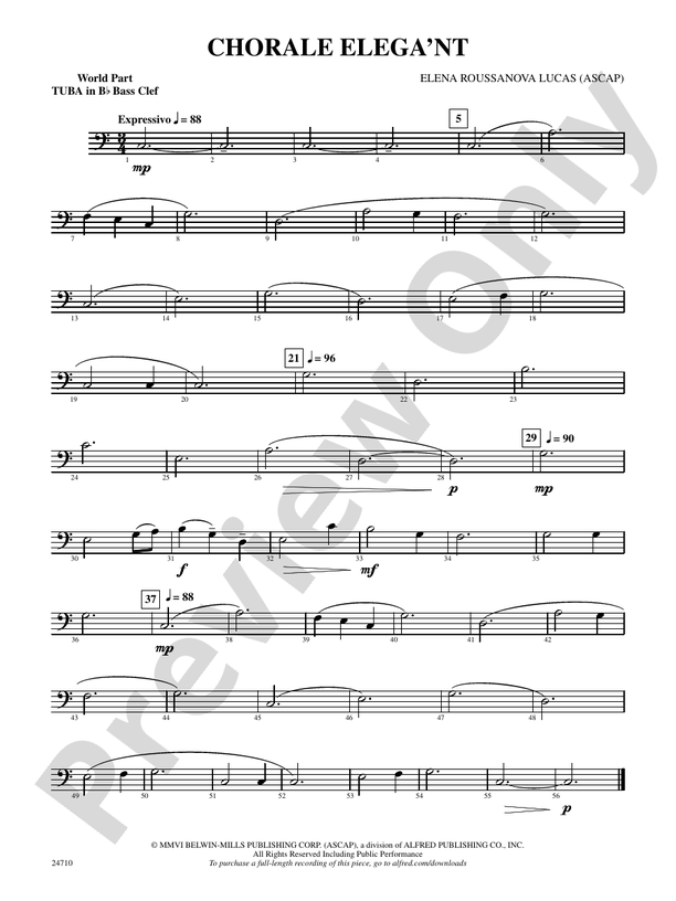 Chorale Elega'nt: (wp) B-flat Tuba B.C.: (wp) B-flat Tuba B.C. World ...