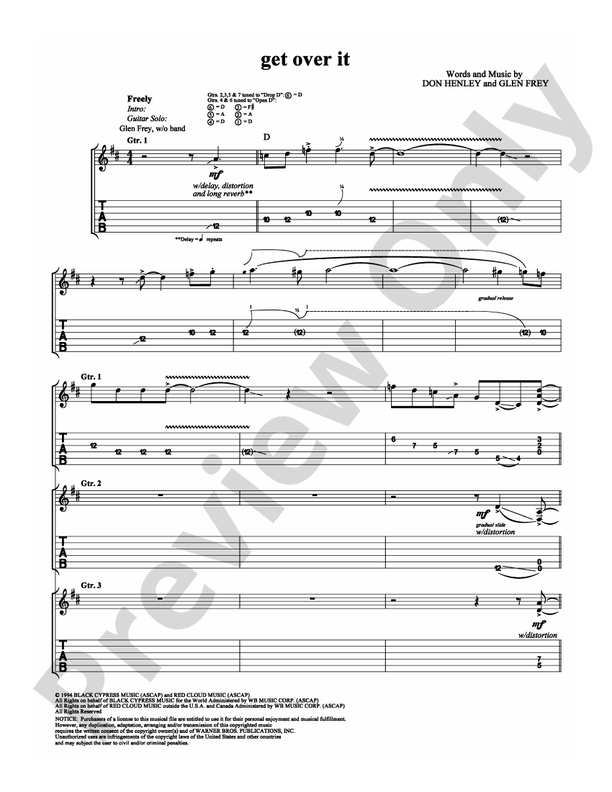 Get Over It: Guitar TAB: Eagles - Digital Sheet Music Download