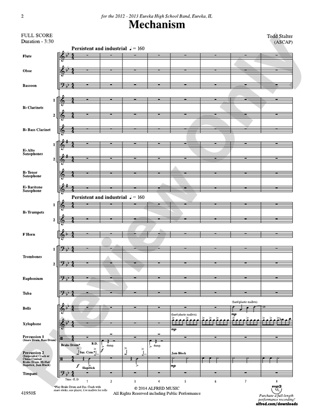Mechanism: Concert Band Conductor Score & Parts: Todd Stalter - Digital ...