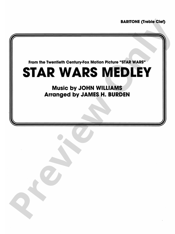 Star Wars® Medley: Baritone T.C.: Baritone T.C. Part - Digital Sheet ...