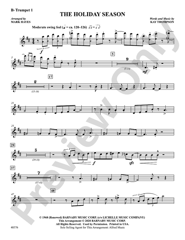 The Holiday Season: 1st B-flat Trumpet: 1st B-flat Trumpet Part ...