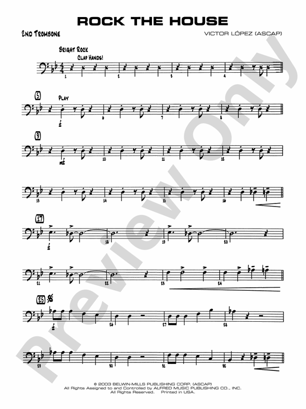 Rock the House: 2nd Trombone: 2nd Trombone Part - Digital Sheet Music ...