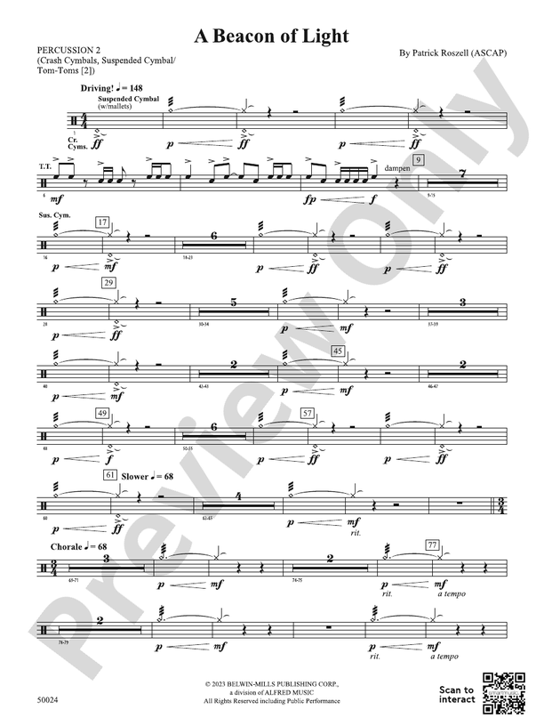 A Beacon of Light: 2nd Percussion: 2nd Percussion Part - Digital Sheet Music Download