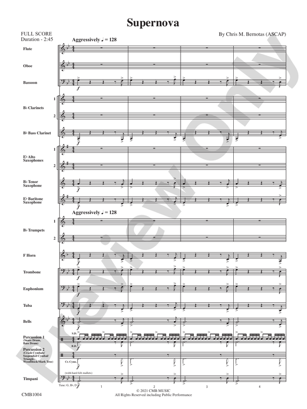 Supernova: Score: Concert Band Score - Digital Sheet Music Download