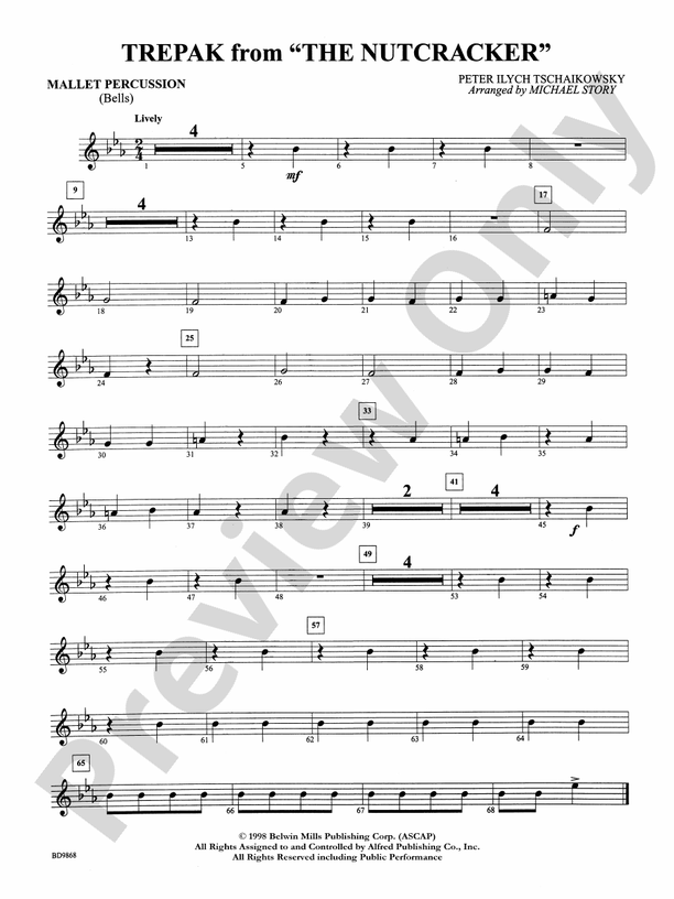 Trepak from The Nutcracker: Bells: Bells Part - Digital Sheet Music ...
