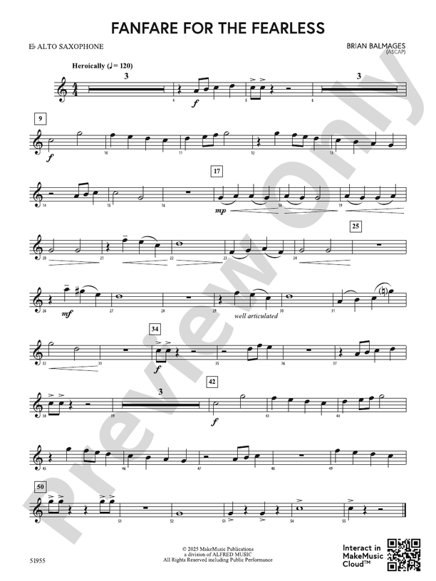 Fanfare for the Fearless: E-flat Alto Saxophone: E-flat Alto Saxophone ...