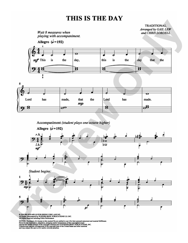 This Is the Day: Easy Piano: Traditional - Digital Sheet Music Download