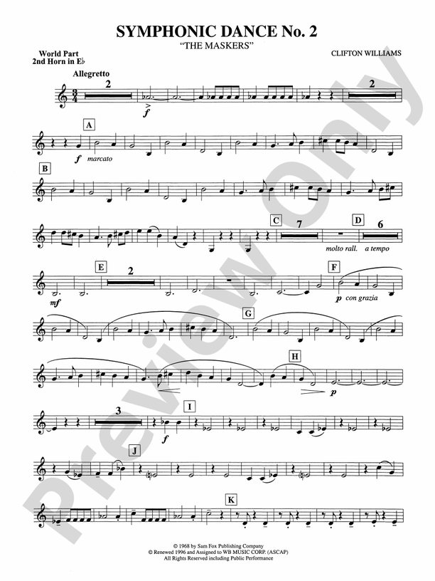 Symphonic Dance No. 2: (wp) 2nd Horn in E-flat: (wp) 2nd Horn in E-flat ...