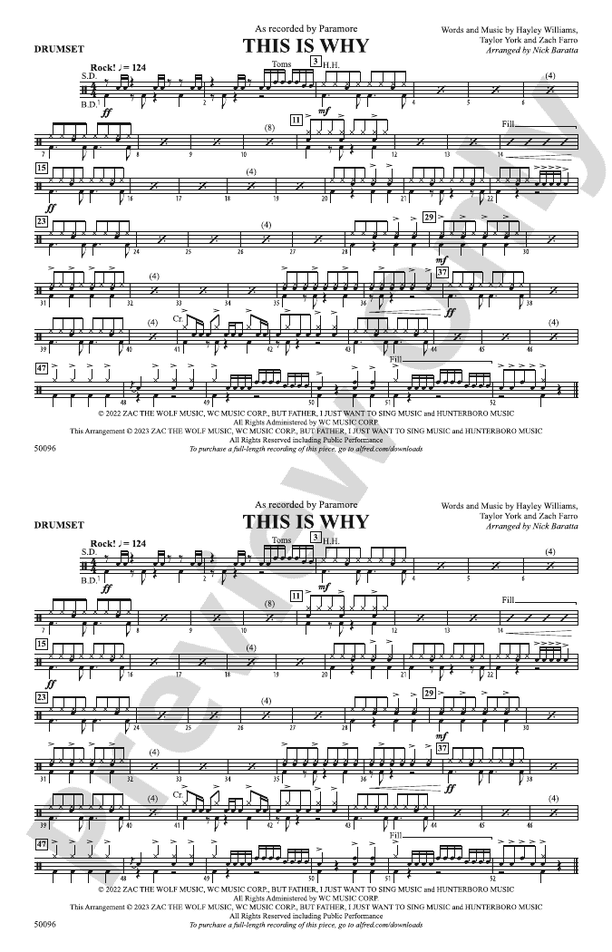 This Is Why: Drums: Drums Part - Digital Sheet Music Download