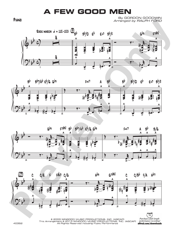A Few Good Men: Piano Accompaniment: Piano Accompaniment Part - Digital ...