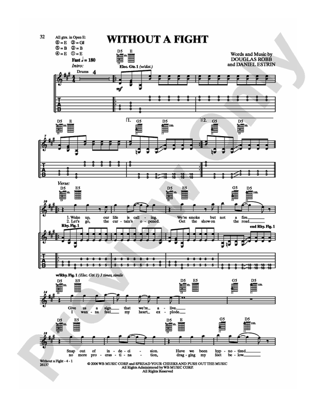 Without a Fight: Guitar TAB: Hoobastank - Digital Sheet Music Download