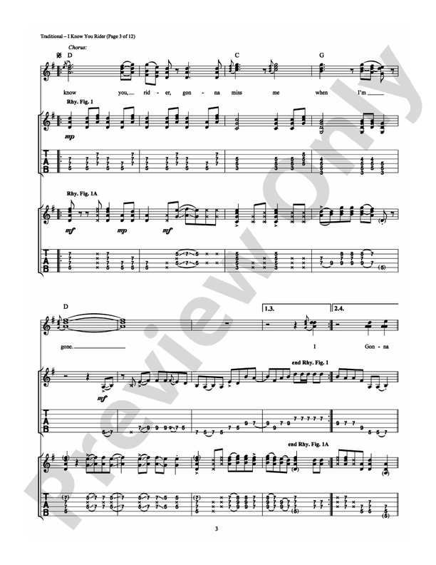 I Know You Rider: Guitar TAB: Grateful Dead - Digital Sheet Music Download