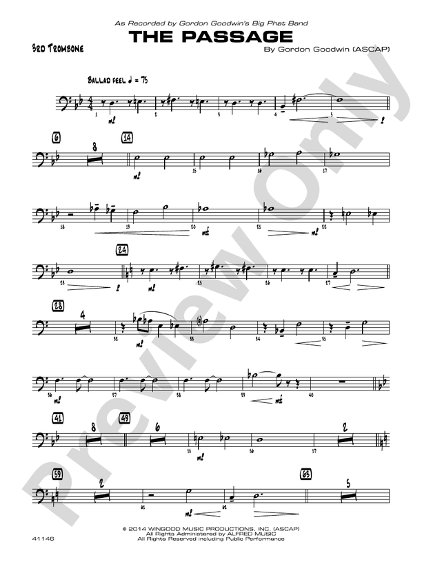 The Passage: 3rd Trombone: 3rd Trombone Part - Digital Sheet Music Download