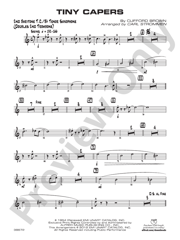 Tiny Capers: 2nd Baritone T.C.: 2nd Baritone T.C. Part - Digital Sheet Music Download