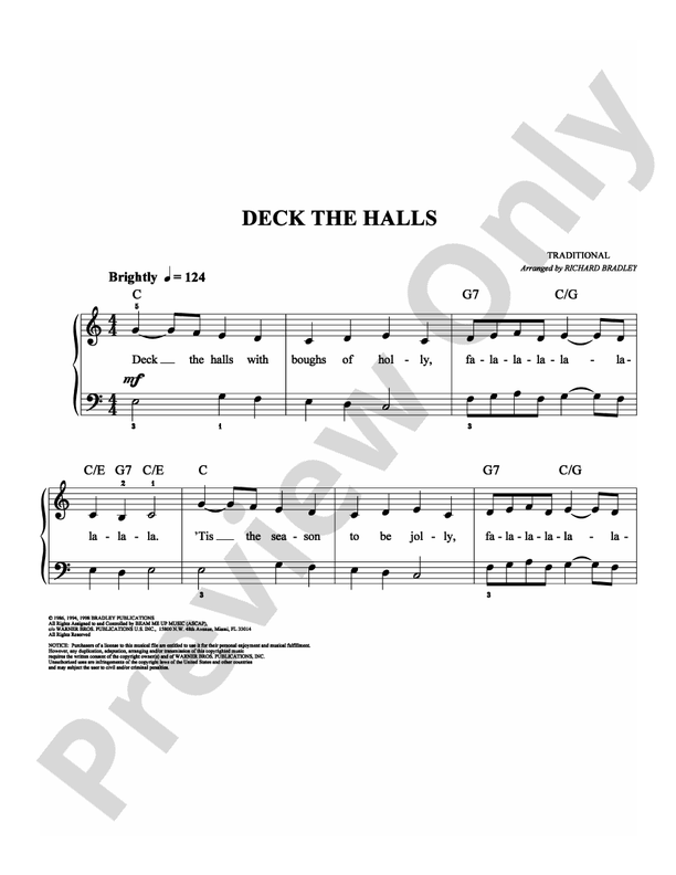 Deck the Halls: Easy Piano: Traditional - Digital Sheet Music Download