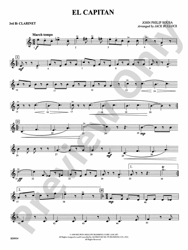 El Capitan: 3rd B-flat Clarinet: 3rd B-flat Clarinet Part - Digital ...