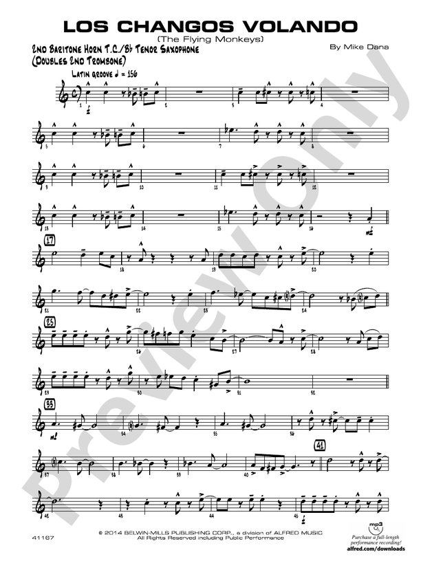 Los changos volando: 2nd Baritone T.C.: 2nd Baritone T.C. Part - Digital Sheet Music Download
