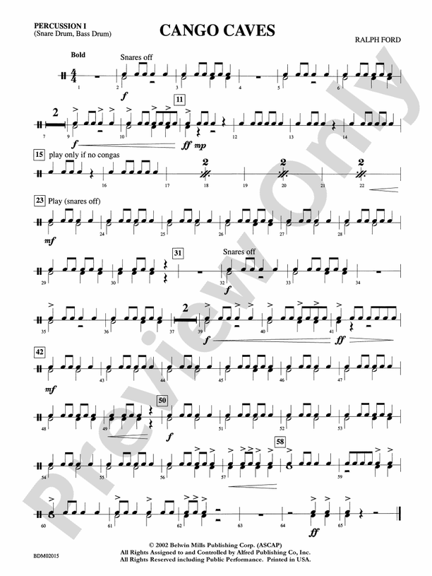 Cango Caves: 1st Percussion: 1st Percussion Part - Digital Sheet Music ...