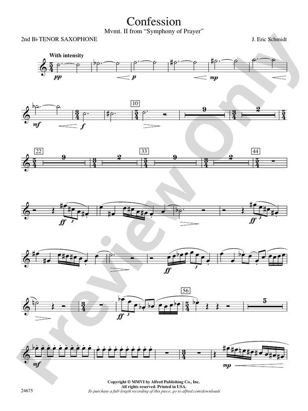 Confession (Movement 2 of Symphony of Prayer): 2nd B-flat Tenor ...