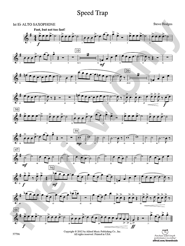 Speed Trap: E-flat Alto Saxophone: E-flat Alto Saxophone Part - Digital ...