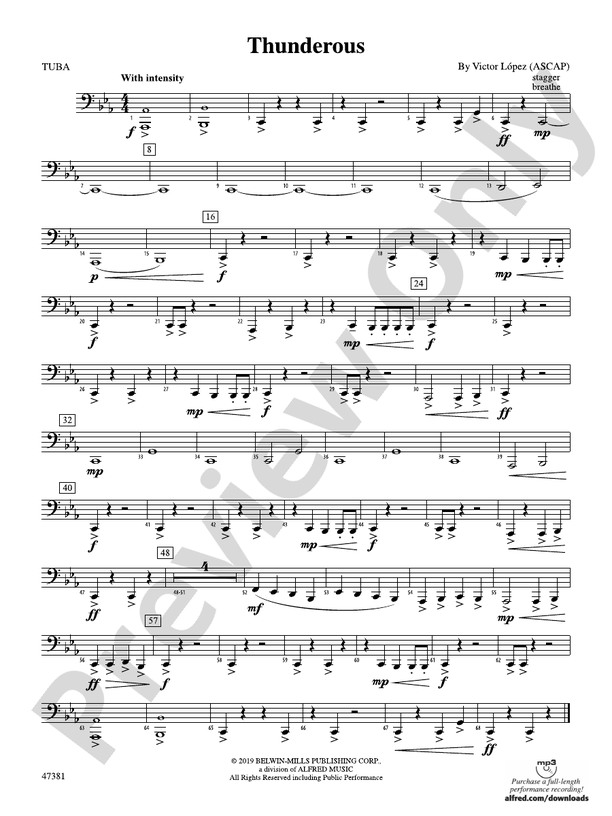 Thunderous: Tuba: Tuba Part - Digital Sheet Music Download