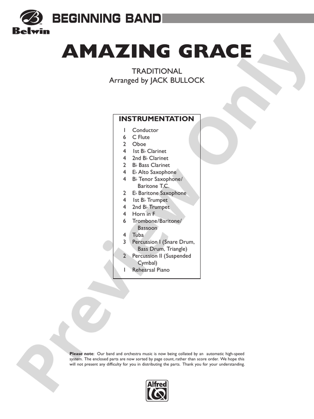 Amazing Grace: Score: Concert Band Score - Digital Sheet Music Download