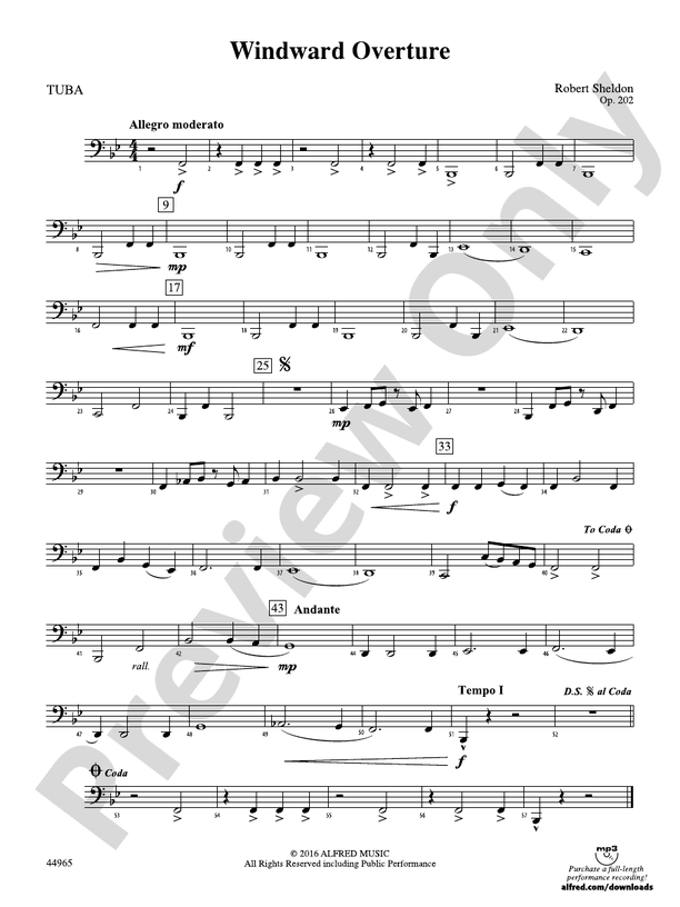Windward Overture: Tuba: Tuba Part - Digital Sheet Music Download
