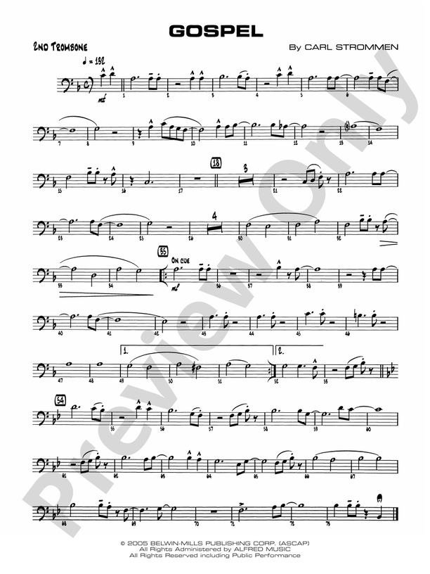 Gospel: 2nd Trombone: 2nd Trombone Part - Digital Sheet Music Download