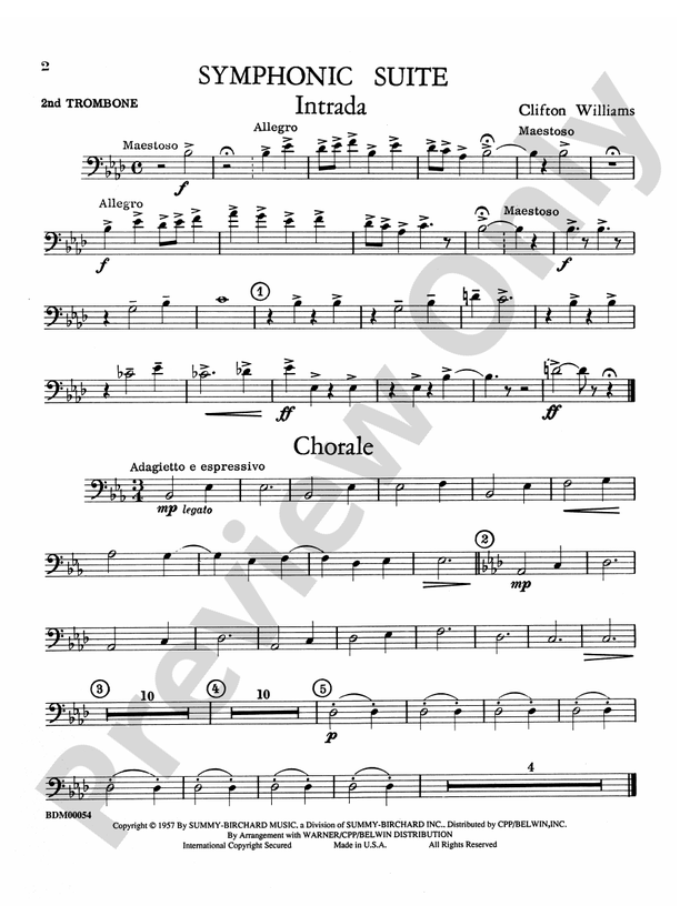 Symphonic Suite: 2nd Trombone: 2nd Trombone Part - Digital Sheet Music ...