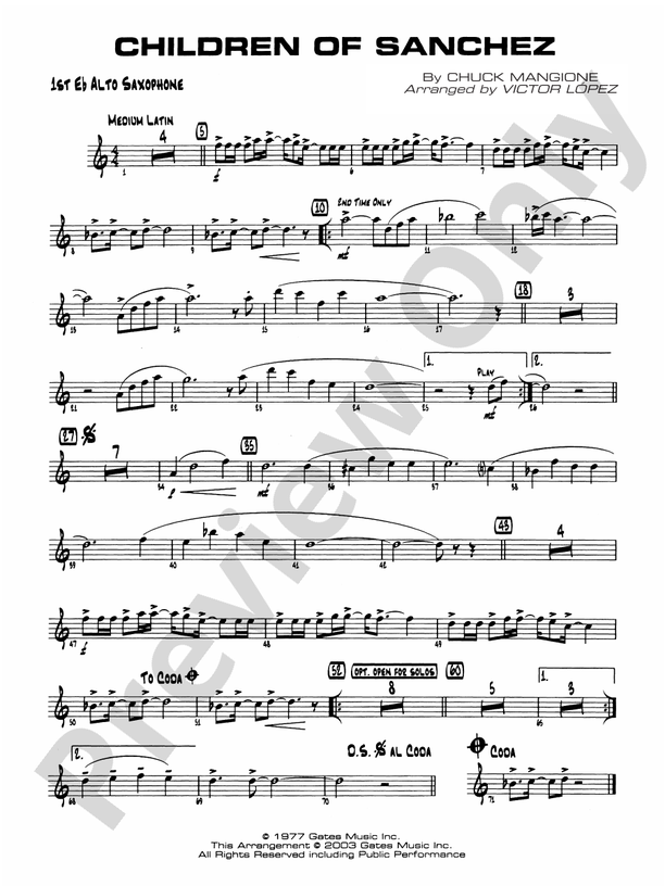 Children of Sanchez: E-flat Alto Saxophone: E-flat Alto Saxophone Part ...