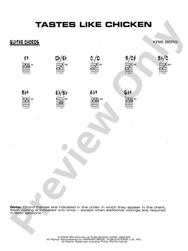 Tastes Like Chicken: Guitar Chords: Guitar Chords Part - Digital Sheet ...