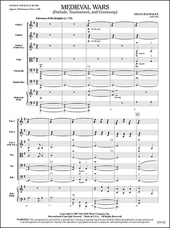 Medieval Wars: String Orchestra Conductor Score & Parts: Brian Balmages ...