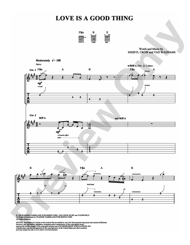 Love is a Good Thing: Guitar TAB: Sheryl Crow - Digital Sheet Music ...