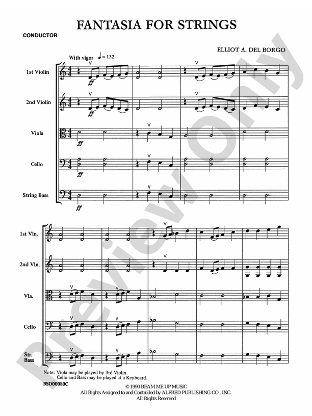 Fantasia for Strings: Score: String Orchestra Score - Digital Sheet Music Download