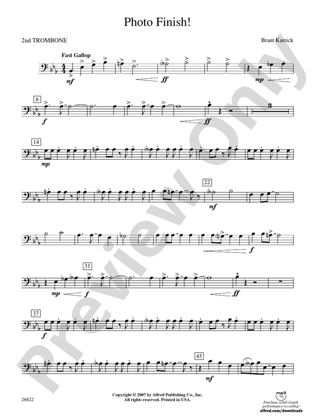 Photo Finish!: 2nd Trombone: 2nd Trombone Part - Digital Sheet Music Download
