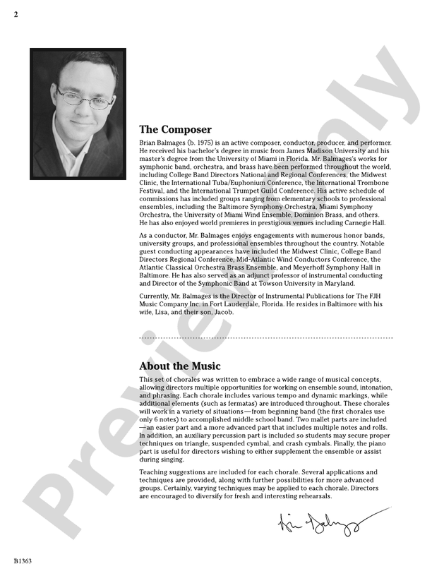 Five Progressive Chorales for Developing Bands: Concert Band Conductor ...