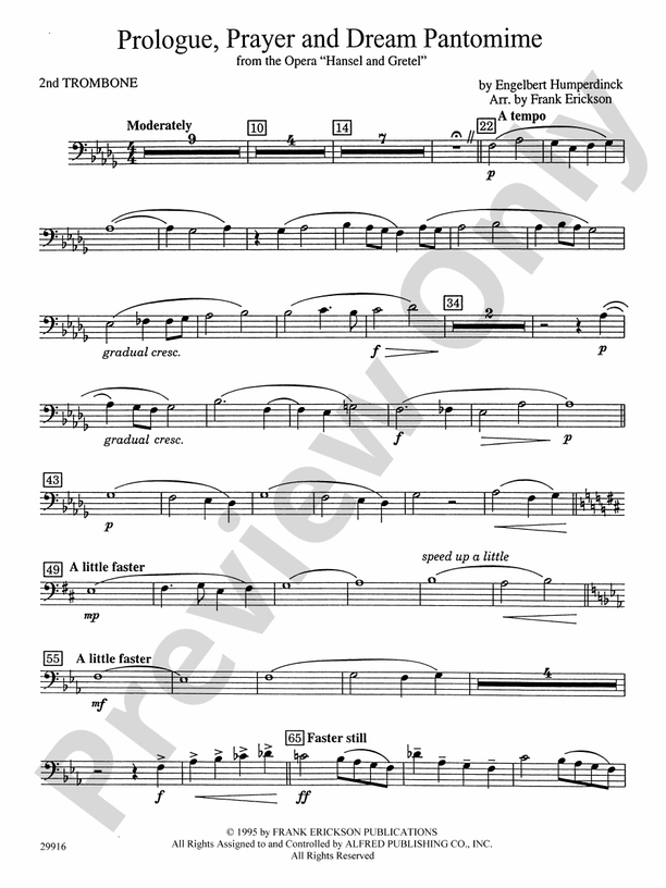 Prologue Prayer and Dream Pantomime (from the opera Hansel and Gretel): 2nd Trombone: 2nd ...
