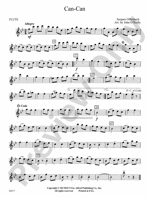 Can-Can: Flute: Flute Part - Digital Sheet Music Download