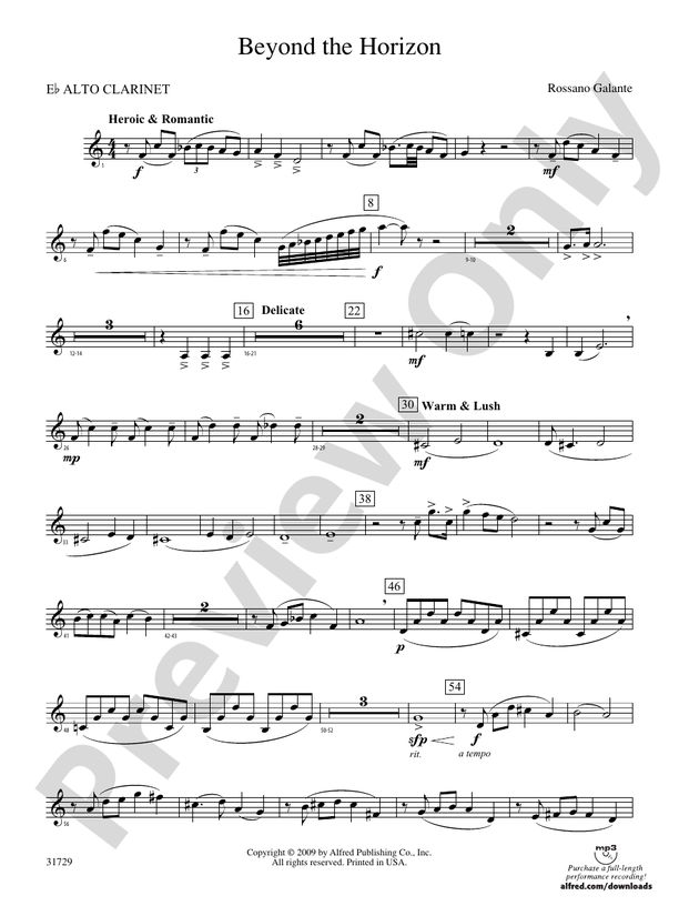 Beyond the Horizon: (wp) E-flat Alto Clarinet: (wp) E-flat Alto ...