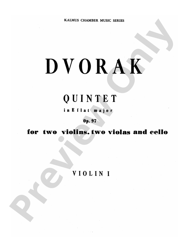 String Quintet in E-Flat Major, Op. 97: 1st Violin: 1st Violin Part - Digital Sheet Music Download