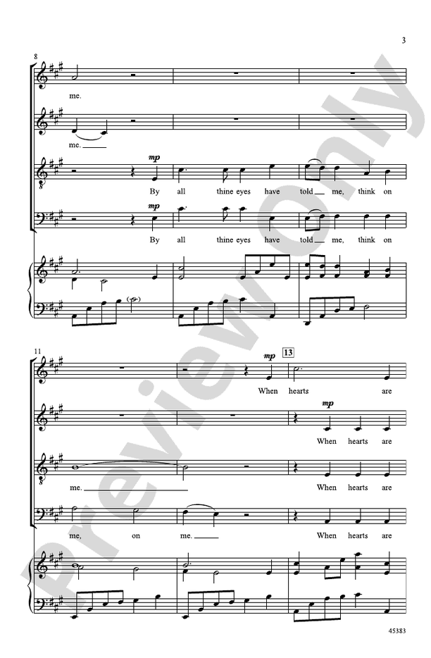 Think on Me: SATB Choral Octavo: Ruth Morris Gray - Digital Sheet Music Download